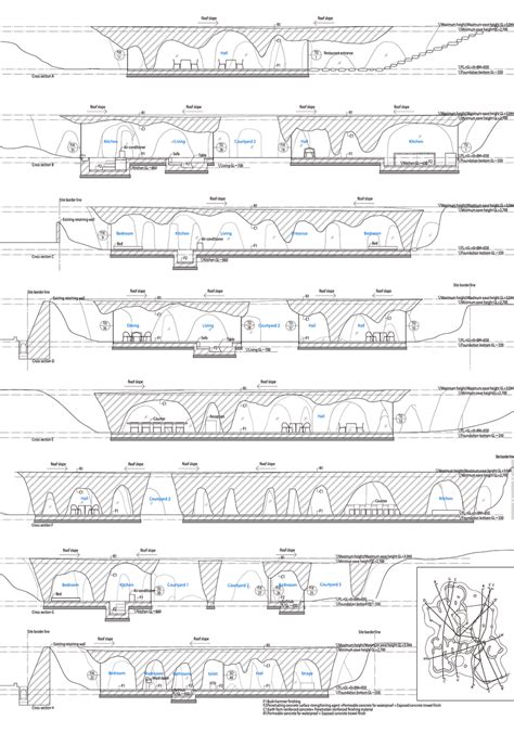 石上纯也新作：洞穴中的“家与餐厅” 有方 Technische Tekeningen