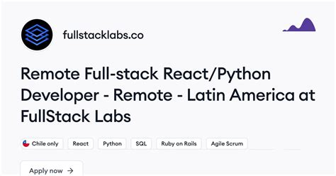 Himalayas On Linkedin Remote Full Stack Reactpython Developer Remote Latin America Job At