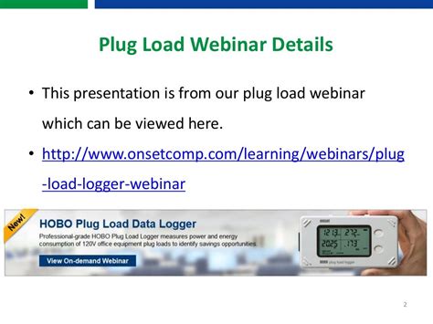 hobo plug load data logger webinar by onset hobo data loggers
