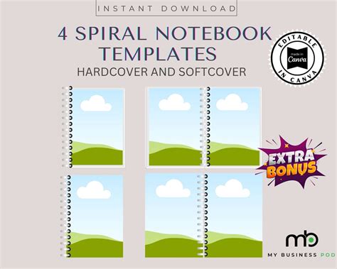 Notebook Template Spiral Notebook Template Hardcover Notebook Template Softcover Notebook