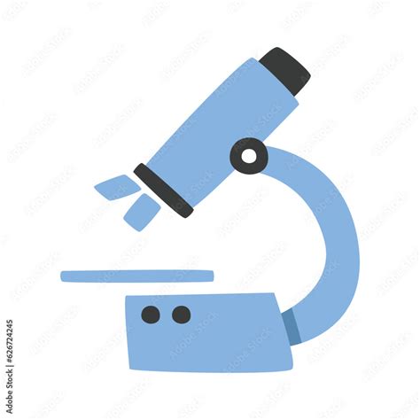 School Microscope Clipart Simple Microscope Flat Vector Illustration