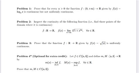 solved problem 1 prove that for every a 0 the function f