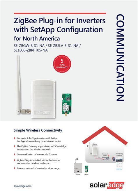 Solaredge Se Zbgw B S1 Na Zigbee Plug In For Inverters With Setapp Configuration
