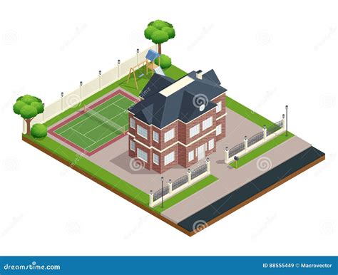 Suburb House Background Vector Illustration 14579488