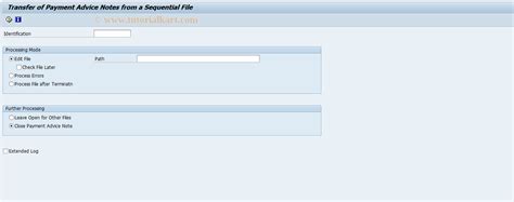 FPB SAP Tcode Payment Advice Note Transfer