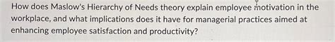 Solved How Does Maslow S Hierarchy Of Needs Theory Explain Chegg