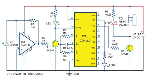 Pin Diode Based Fire Sensor Color Generator Electronics Projects