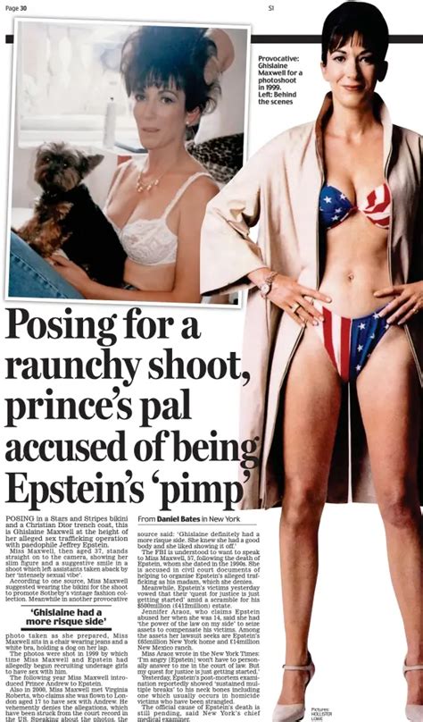 Posing For A Raunchy Shoot Princes Pal Accused Of Being Epsteins