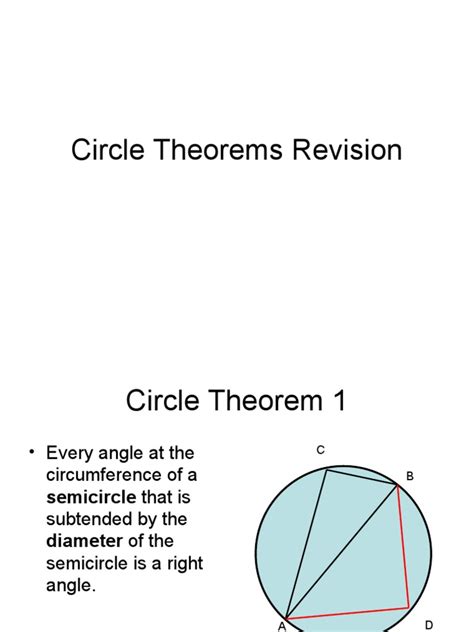 Circle Theorems Revision A Concise Summary Of Eight Key Circle