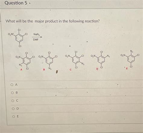 Solved Question 5 1 Pts What Will Be The Major Product In