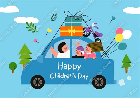 어린이 인간의나이 어린이날 홀리데이 프레임 연례행사 사건 가정의달 자동차 선물 인조물건 이미지 Jv11119374 일러스트 무료 일러스트