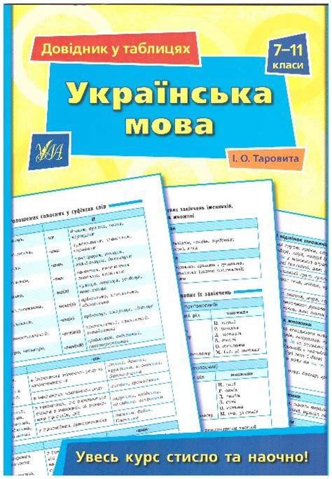 Довідник в Таблицях Українська Мова 7 11 Клас — Купить Недорого на Bigl Ua 580272580