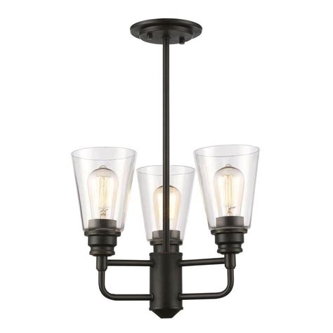 annora 15 in 3 light olde bronze semi flush mount light with clear