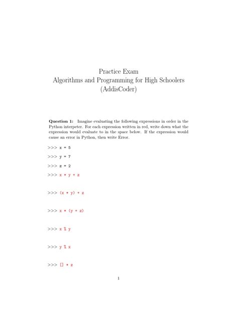Practice Exam Algorithms And Programming For High Schoolers Addiscoder Pdf Time Complexity