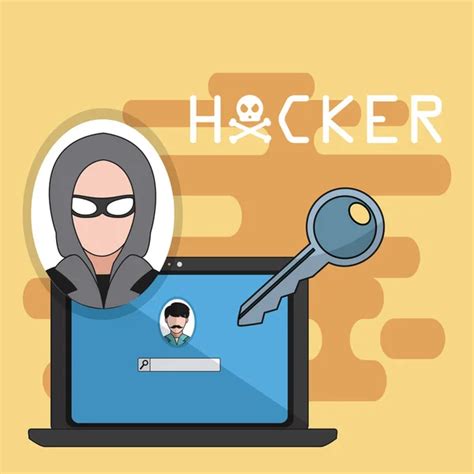 Hacker Cyber Security Folder Documents Vector Illustration Graphic Design Stock Vector By