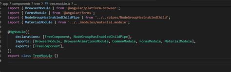 Javascript Appears In The Ngmoduleimports Of Extendedsearchmodule