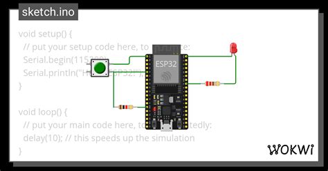 Push Button Wokwi Esp32 Stm32 Arduino Simulator