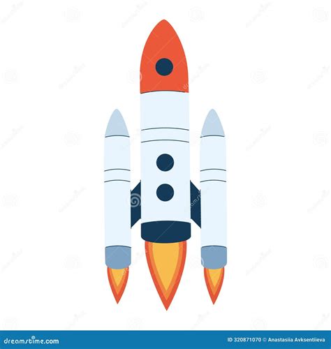 Intergalactic Rocket Launch Rocketship Flying In Outer Space Stock Vector Illustration Of