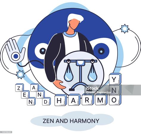 선과 조화 은유 명상 연습 균형 조화 및 마음챙김 개념 차분한 사람 휴식 Cult에 대한 스톡 벡터 아트 및 기타 이미지 Cult Mental Wellbeing 개념
