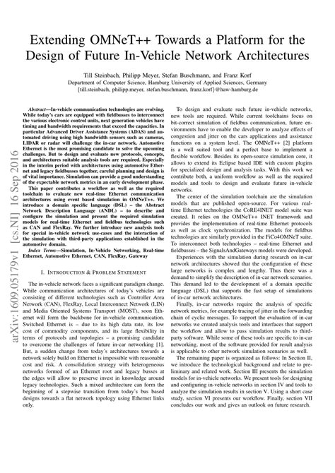 Pdf Extending Omnet Towards A Platform For The Design Of Future In