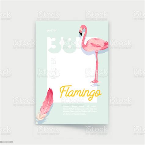핑크 플라밍고와 깃털포스터 여름 판매 배너 열대 휴가 배경 이국적인 휴일 낭만적 인 파티 초대장 인사말 카드 프로모션 플라이어