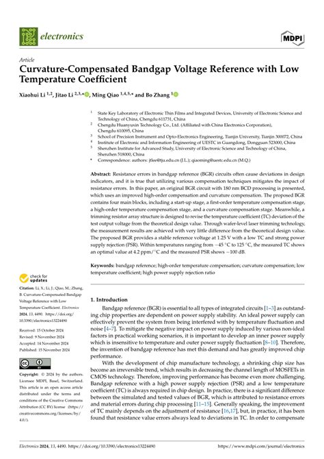 Pdf Curvature Compensated Bandgap Voltage Reference With Low
