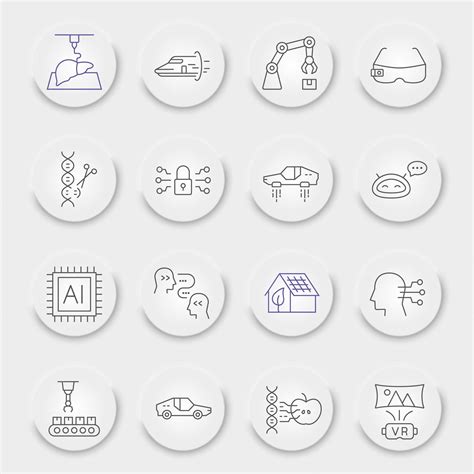 Premium Vector Future Technology Line Icon Set