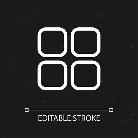 Linear Ui Icon For Dark Themepixelperfect White App Menu Vector Application Border Dark PNG