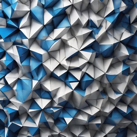 Premium Photo Blue And White Triangular Abstract Background Grunge Surface 3d Rendering