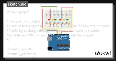 Two Way Traffic Lights Wokwi Esp32 Stm32 Arduino Simulator