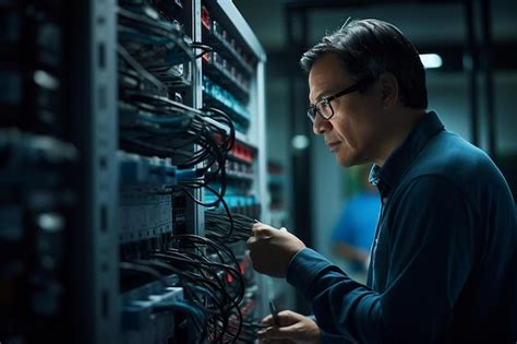 Premium Photo Network Administrator Configuring Spanning Tree Protocol Settings