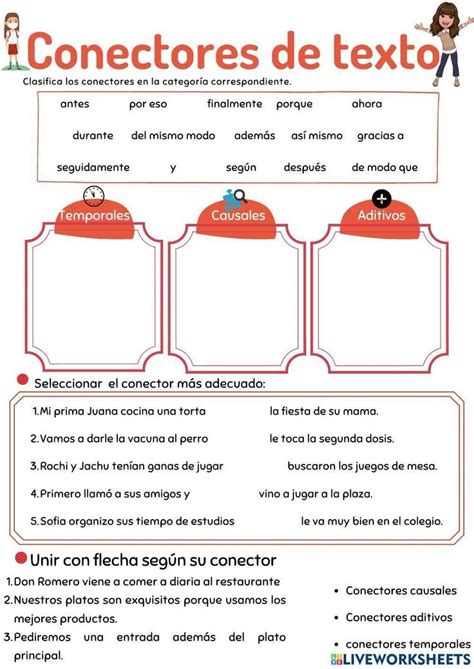 Conectores De Texto Activity Fichas De Conectores Conectores