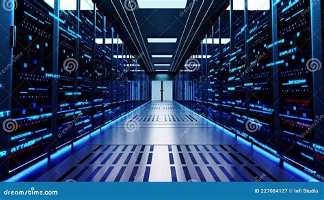 K Digital High Speed Digital Server Room Through Fiber Optic Cables Network Animation Stock