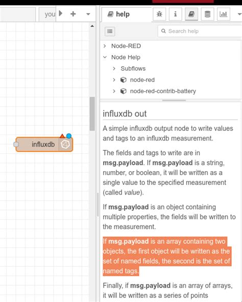 NodeRed To InfluxDB Unable To Set Tags General Node RED Forum
