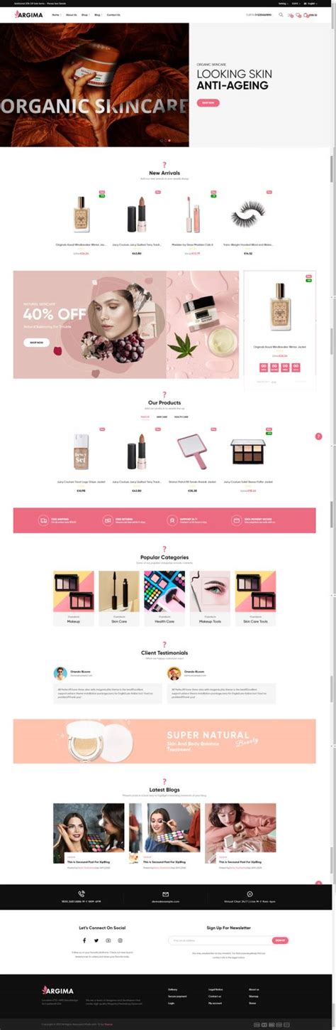 网站制作设计，大气化妆品网页设计模板代码大全 17素材网