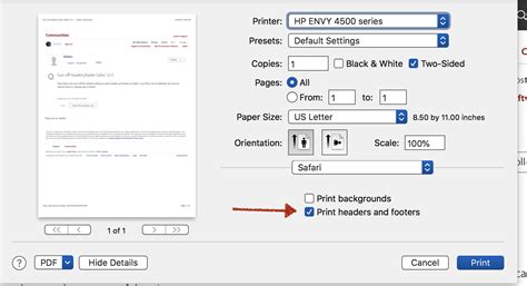 Turn Off Headers Footer Safari Apple Community