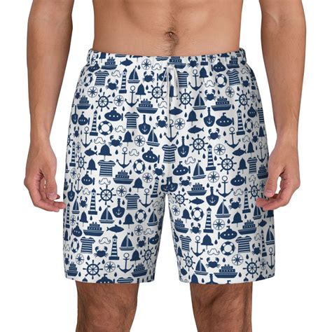 Lsque Mens Swim Trunks Seaside Primary Color Pattern Bathing Suit