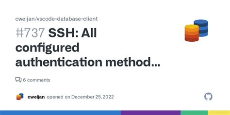SSH All Configured Authentication Methods Failed Issue Cweijan Vscode Database Client