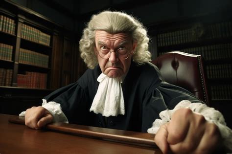 Premium Ai Image The Angry Judge Looks At You Menacingly