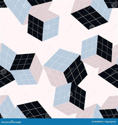 Geometric Seamless Pattern With Cubes Stock Vector Illustration Of Minimalism Abstract 80988094