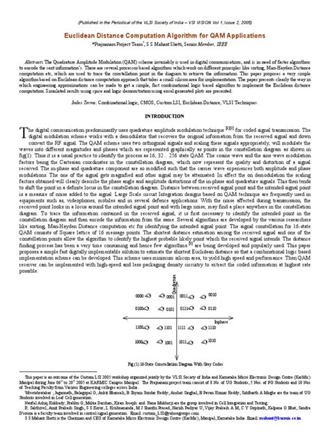 Euclidean Distance Pdf Modulation Analog To Digital Converter
