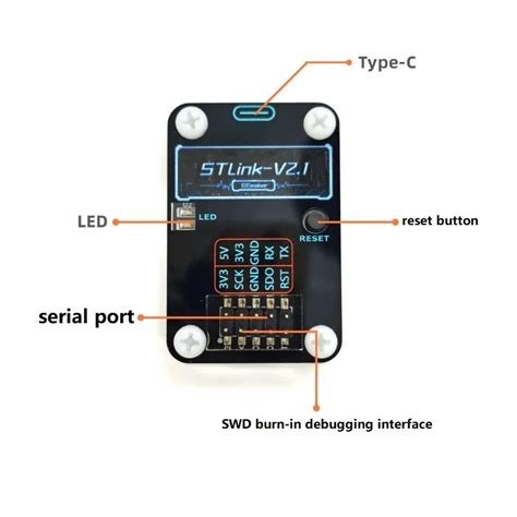 St Link V21 émulateur Débogage Téléchargement Stlink Programmation Graveur Stm32 Port
