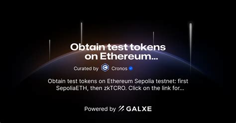 Obtain Test Tokens On Ethereum Sepolia Testnet ETH And ZkTCRO Credential Galxe