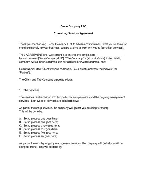 Free Printable Consulting Contract Templates Pdf