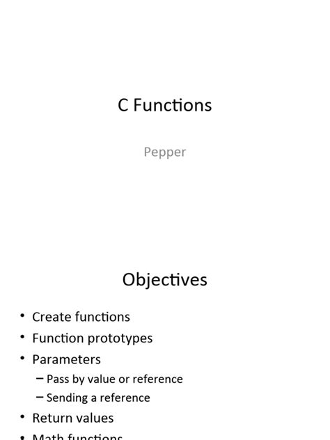 270 2 C Functions Pepper Pdf Parameter Computer Programming