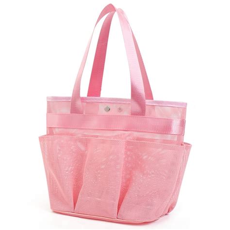 Mesh Shower Caddy Portable With Buttons Shower Bags For Women College