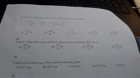 solved identify the missing particle in the following