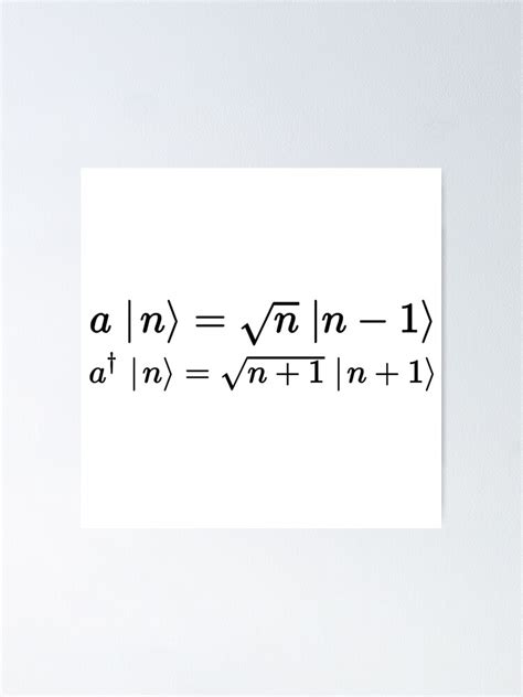 Creation And Annihilation Operators Quantum Physics Poster For Sale