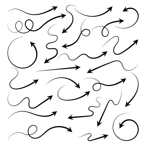 Wavy Arrows Isolated On White Background Vector Art At Vecteezy