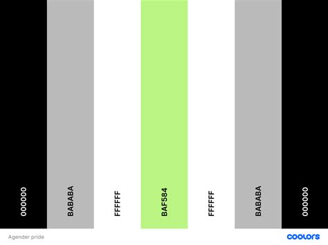 Agender Pride Flag Palette Hex Codes
